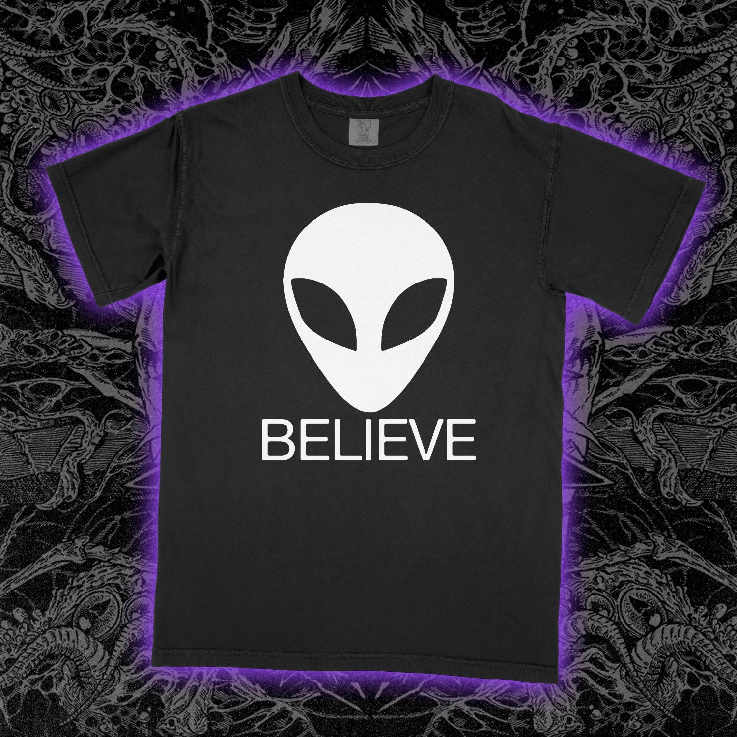 Alien Gray Believe Tee | Occult Clothing