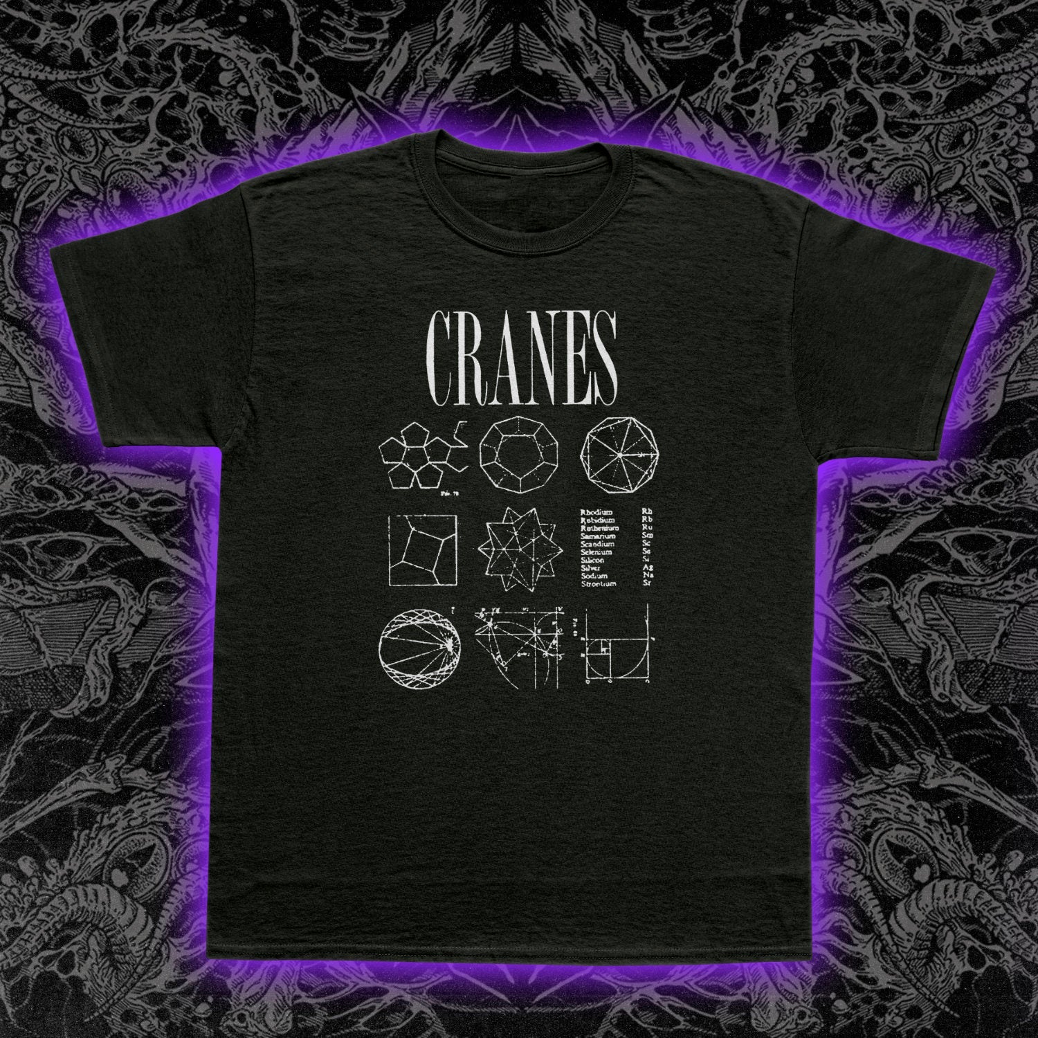 Cranes Band Slim Fit Tee | Occult Clothing